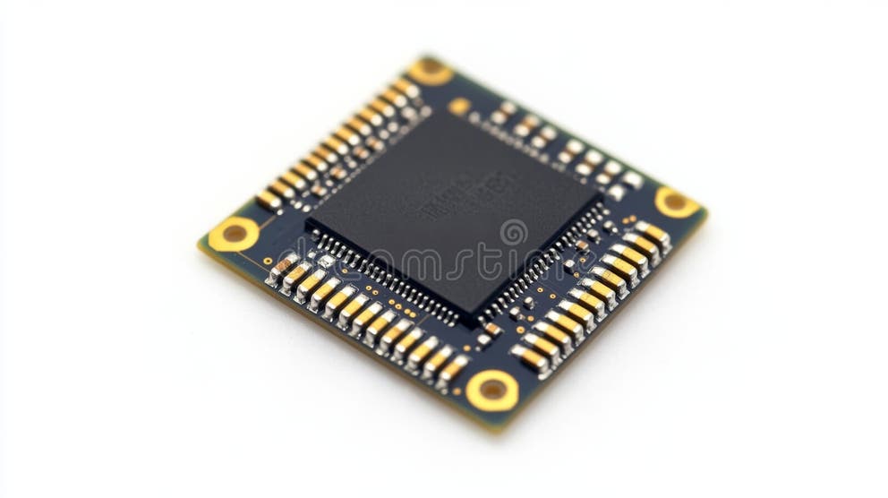 A Close-up View of a Modern Microchip. this Image Showcases Intricate ...
