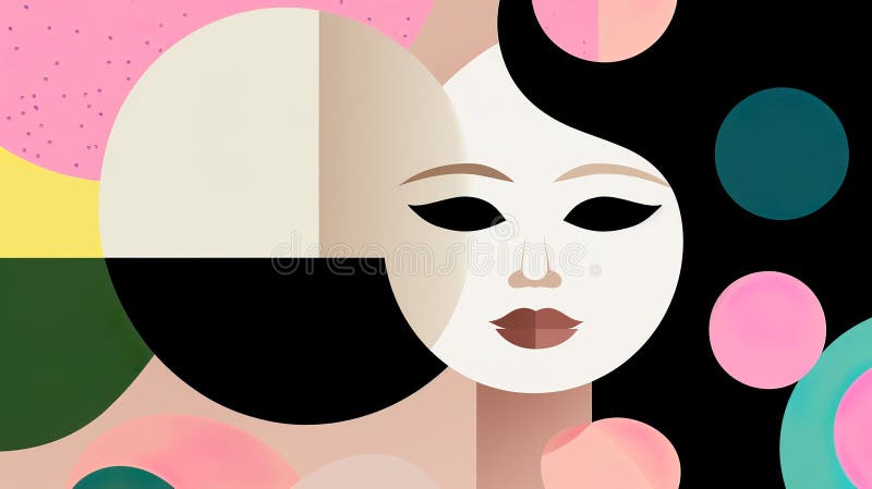 The Image Presents a Stylized, Abstract Representation of a Human Face ...
