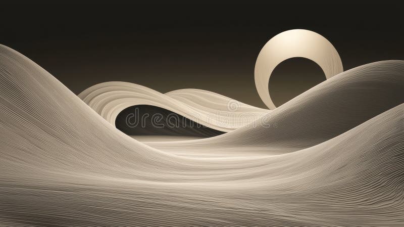 A Digital Art Piece Featuring a Large, Light-colored Crescent Moon and ...
