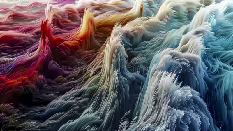 This Image Presents a Surreal Visual of Thermal Waves with an Oceanic ...