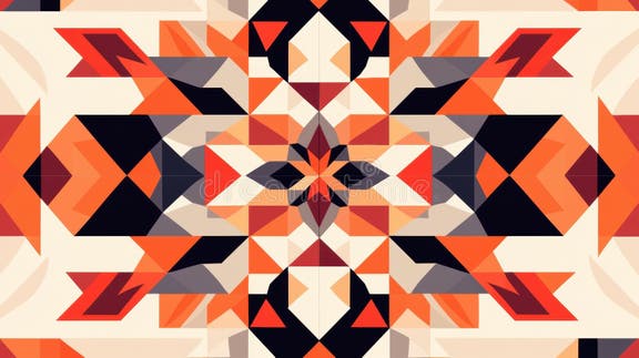 A Symmetrical Geometric Pattern in Warm Colors. Stock Image - Image of ...