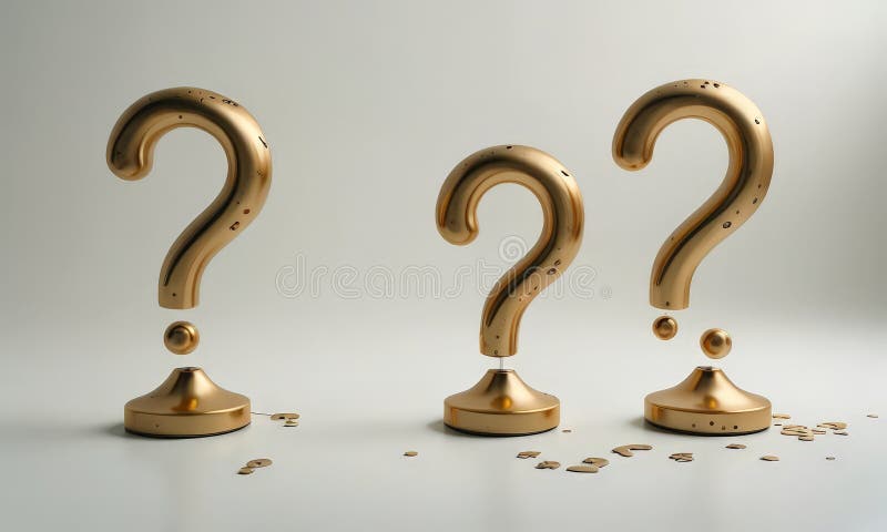 Three Golden Question Marks with Small Balls at Their Centers are ...