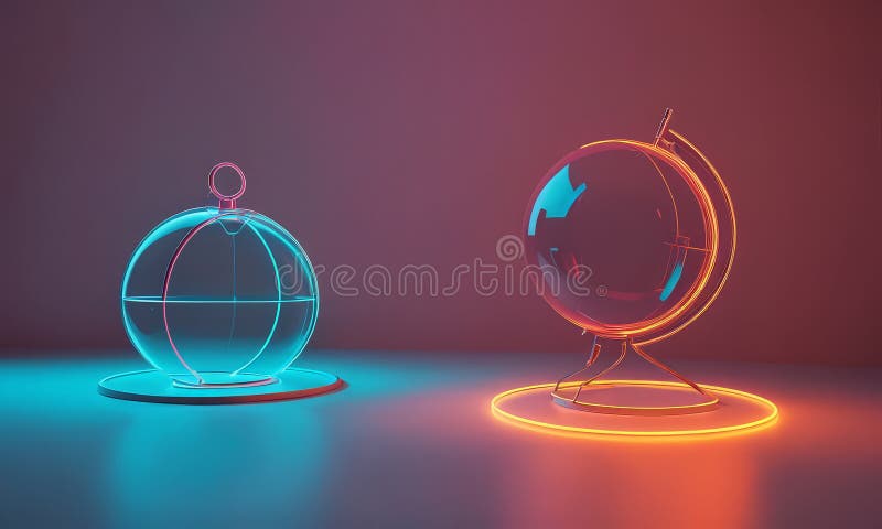 Two Spherical Objects, One Transparent and One Metallic, are ...