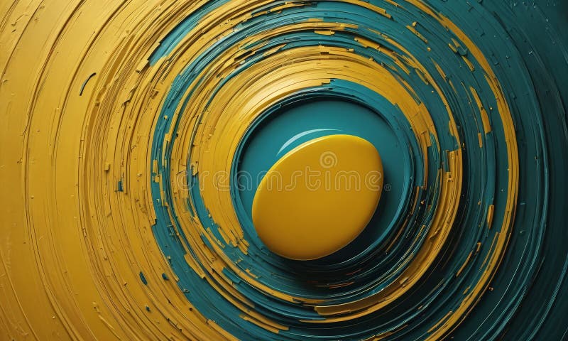 Vibrant Abstract Composition Features Concentric Circles Yellow and ...