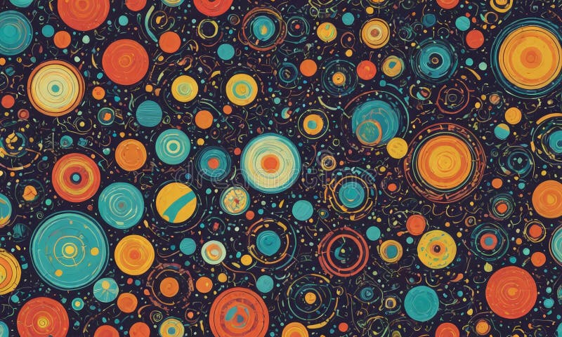 Vibrant Abstract Pattern Overlapping Circles In Various Colors