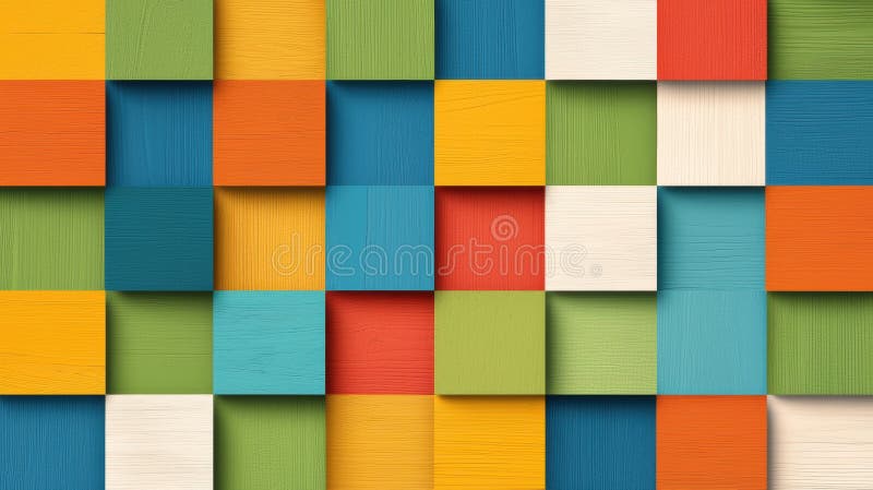 A 3x3 Grid of Squares with Different Colors and Textures. Stock Photo ...