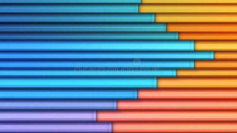 A Vibrant Abstract Composition of Overlapping Horizontal Stripes in ...