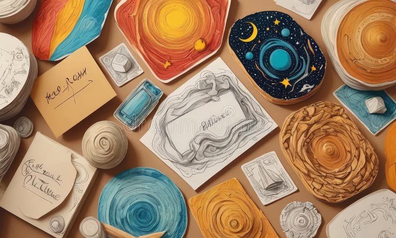 Collection Vibrant Ceramic Plates, Bowls, and Sculptures Arranged in ...