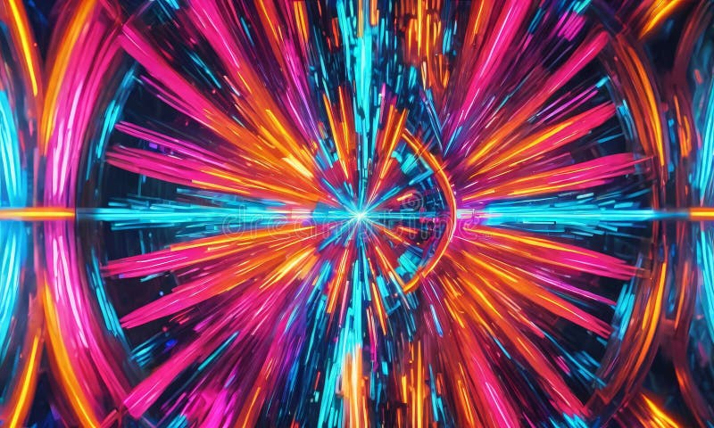 Vibrant Digital Features Symmetrical Pattern Radiating Lines in Various ...