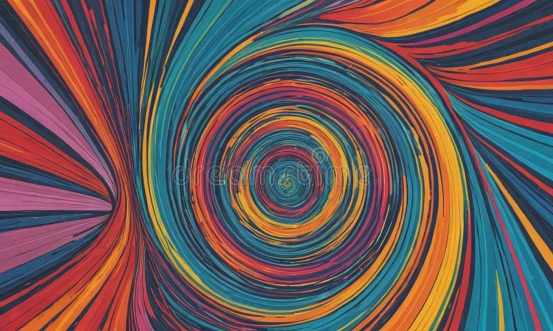Vibrant Abstract Spiral Pattern with Concentric Circles Varying Colors ...