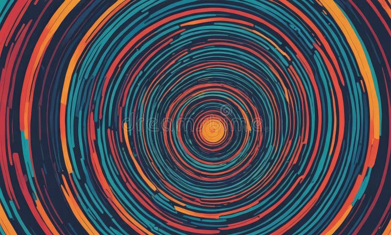 Vibrant Abstract Features Concentric Circles Varying Shades Blue ...