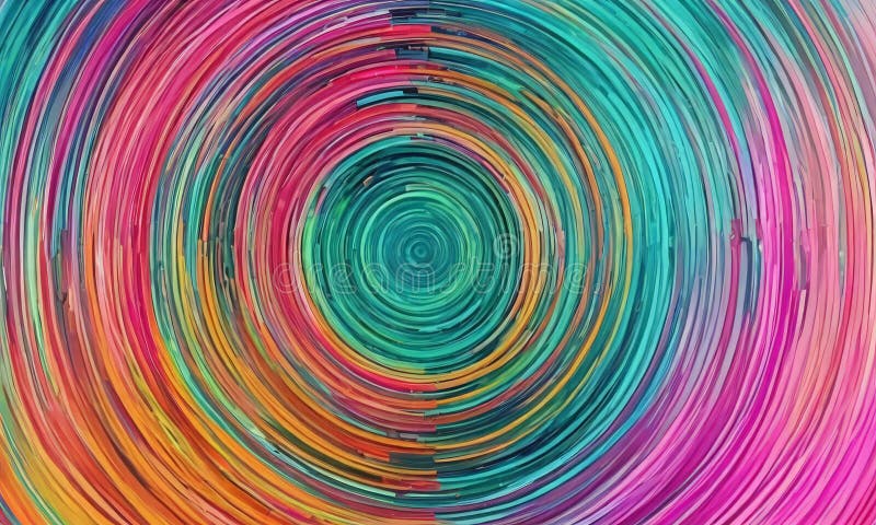 Vibrant Abstract Features Concentric Circles Varying Colors, Creating ...
