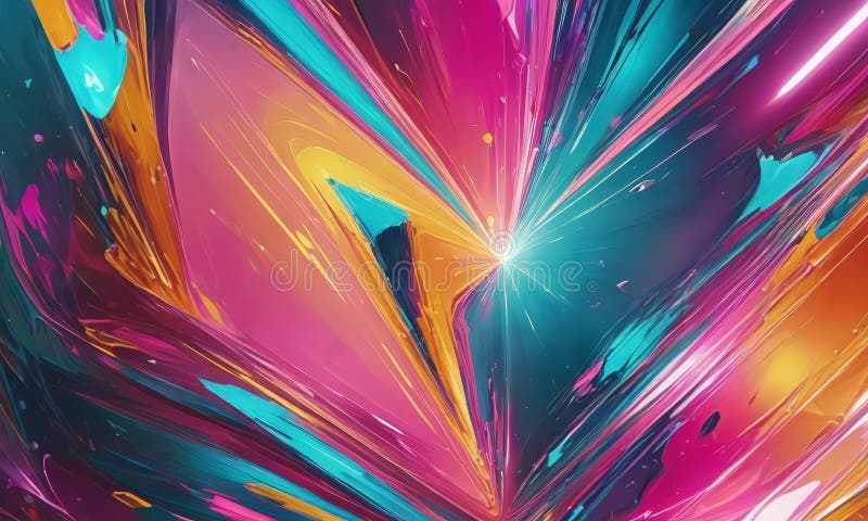 Vibrant Abstract Composition Features Dynamic Interplay Pink, Blue ...
