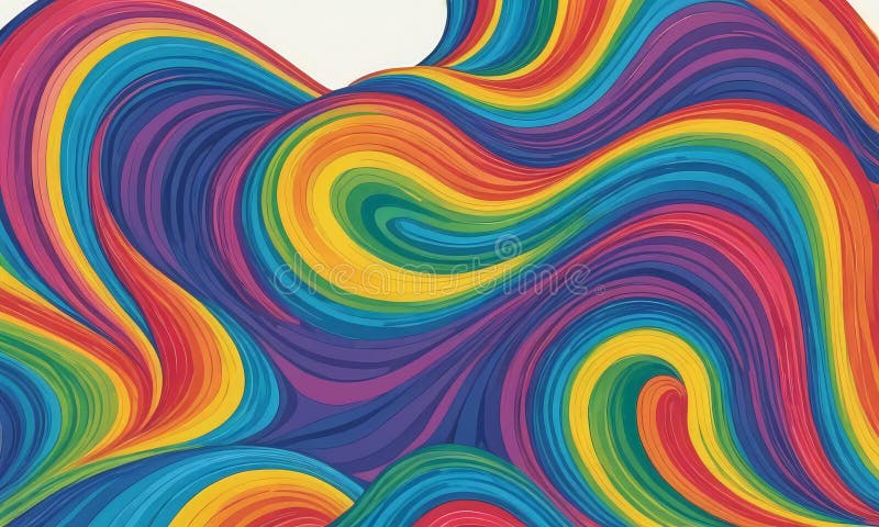Vibrant Abstract Composition Features Swirling Lines in Various Colors ...