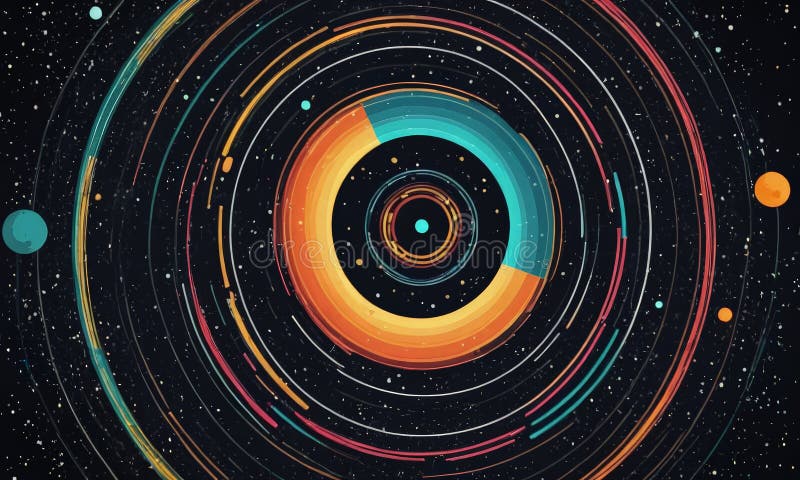 Digital Circular Pattern with Concentric Circles Varying Colors ...