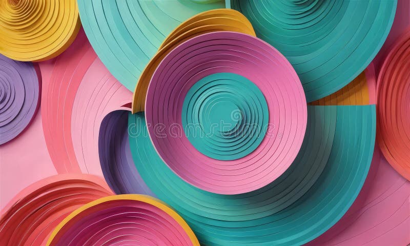 Vibrant Abstract Composition Features Overlapping Circles in Various ...