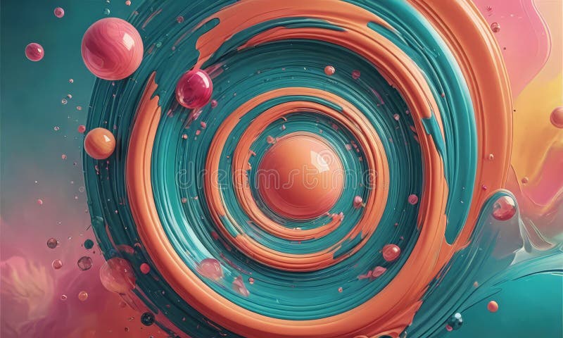 Vibrant Abstract Composition Features Concentric Circles Varying Sizes ...