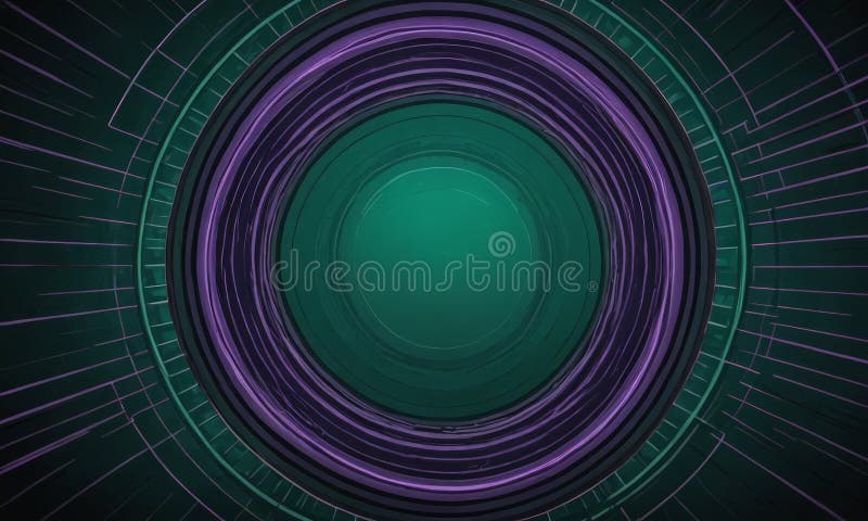 Circular Pattern Concentric Circles in Shades Green and Purple, with ...