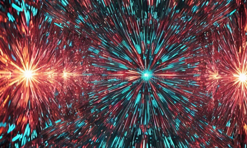 Vibrant Digital Fireworks Display, Featuring Central Explosion ...