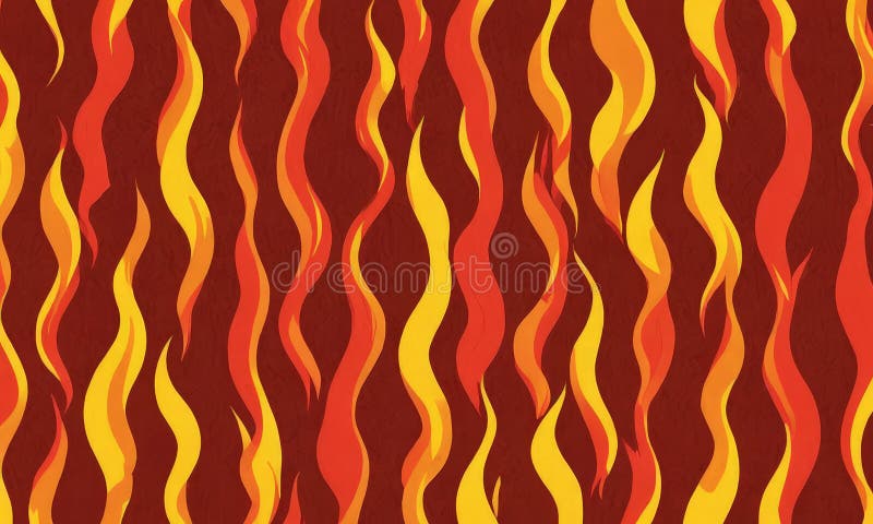 Repeating Pattern Vibrant Orange and Red Flames Against Dark Red ...