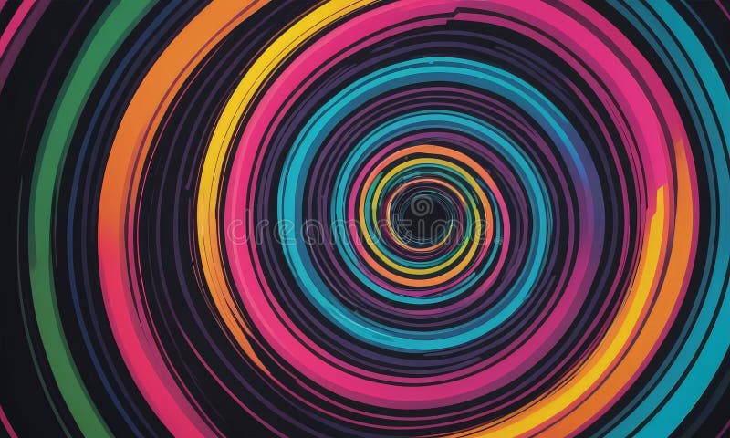 Vibrant, Abstract Spiral Pattern with Concentric Circles in Various ...