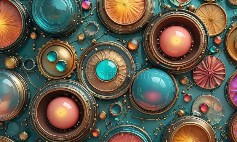 Vibrant Collage Circular Objects in Various Colors and Textures ...