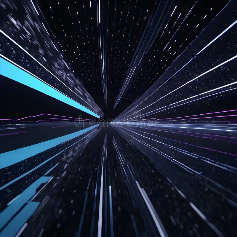 Hyperspace Travel Effect with Dynamic Light Streaks in Sci-Fi Theme ...