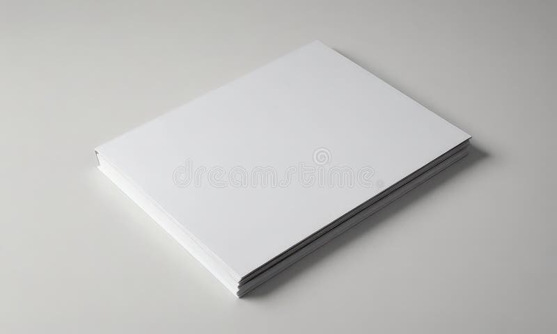 White Rectangular Book Lies Flat on Gray Surface, Its Spine Facing ...