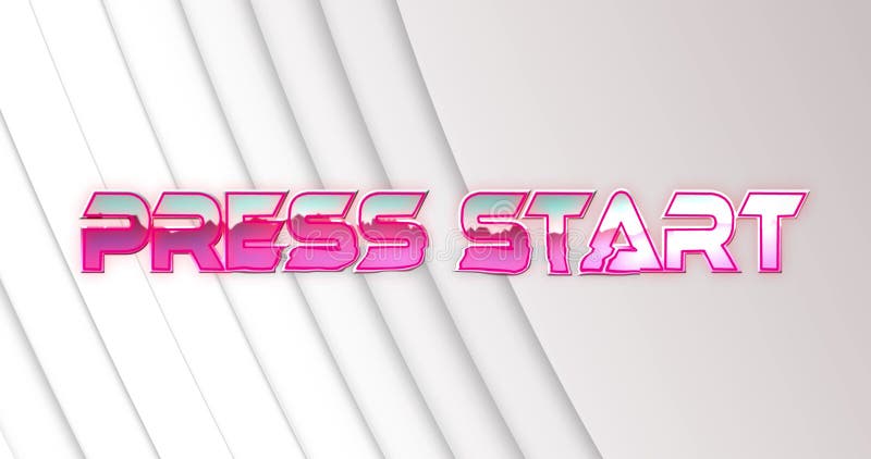 Image of Press Start Metallic Text Over Neon Pattern Stock Illustration ...