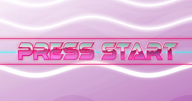 Image of Press Start with Waves on Pink Background Stock Illustration ...