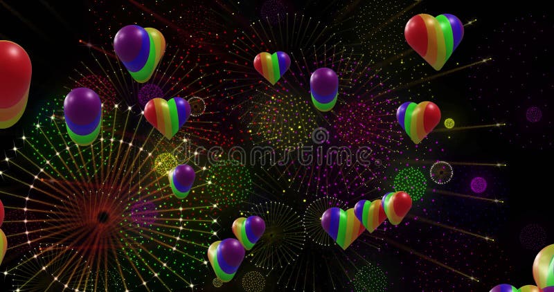 Rainbow Hearts Sparkles Black Background Stock Photos - Free & Royalty ...