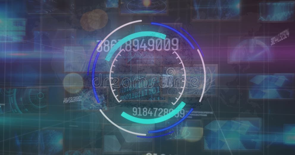 Image of Processing Circle and Changing Numbers Over Diverse Data on ...