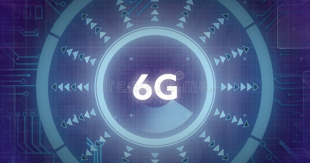 Image of Processing Circle and Icons in Black Space Stock Illustration ...