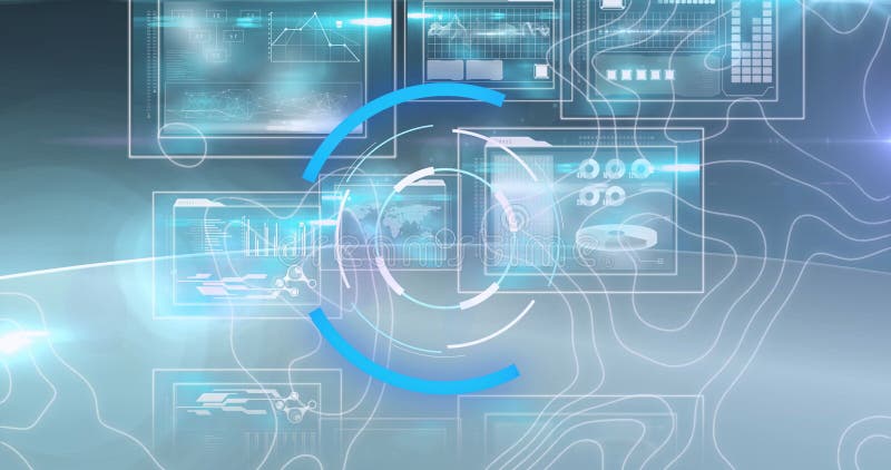 Image of Processing Circle and Light on Scientific Graph and Data Stock ...