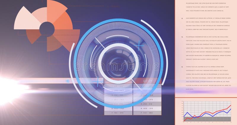 Image of Processing Circle and Light on Scientific Graph and Data Stock ...