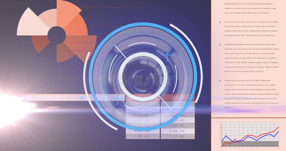 Image of Processing Circle and Light on Scientific Graph and Data Stock ...