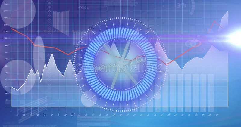 Image of Processing Circle and Light on Scientific Graph and Data Stock ...