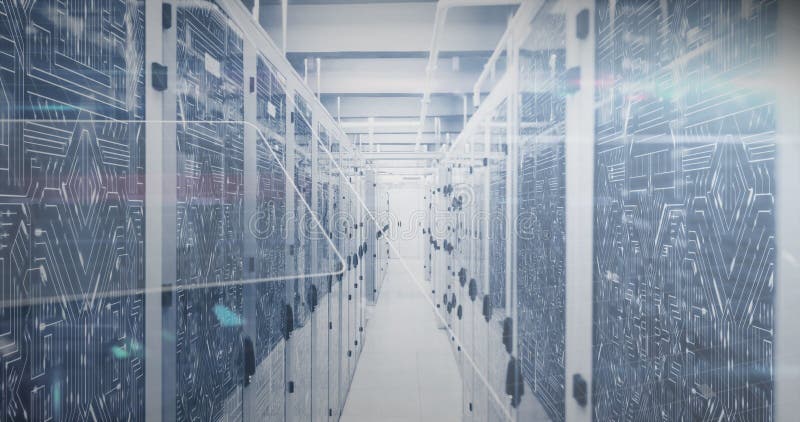 Image of Processing Circle and Math Formulas Over Servers Stock ...