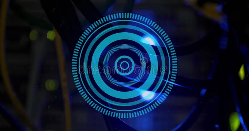 Image of Processing Circle Over Computer Wires Stock Image - Image of ...