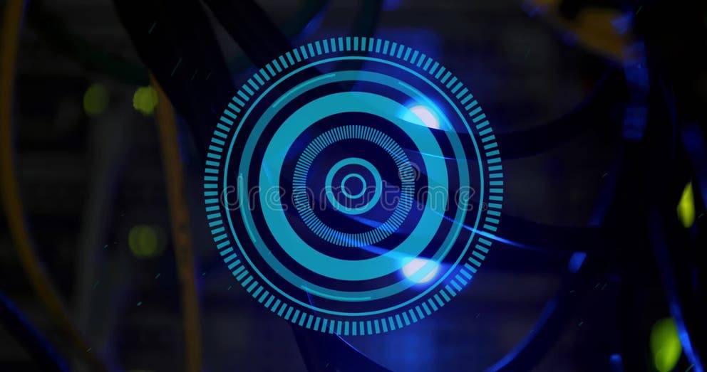 Image of Processing Circle Over Computer Wires Stock Image - Image of ...