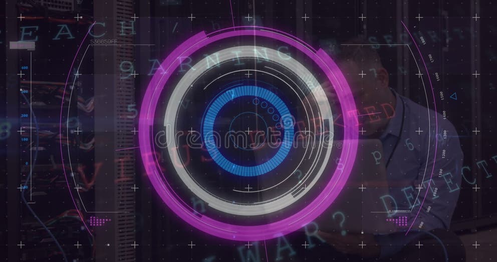 Image of Processing Circle Over Screen with Diverse Data Stock Photo ...