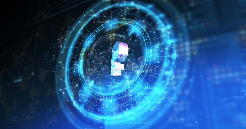 Image of Processing Circle with Rotating Rouble Over Blue and Black ...