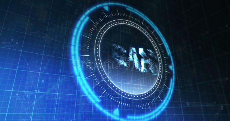 Image of Processing Circle with Rotating Uah Over Blue and Black ...