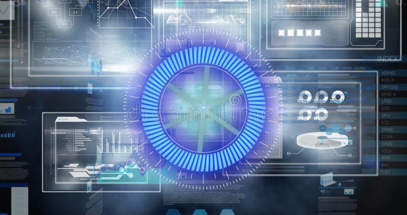 Image of Processing Circle on Scientific Graph and Data Stock ...