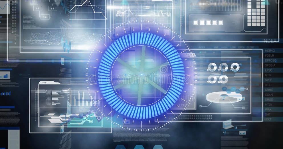 Image of Processing Circle on Scientific Graph and Data Stock ...