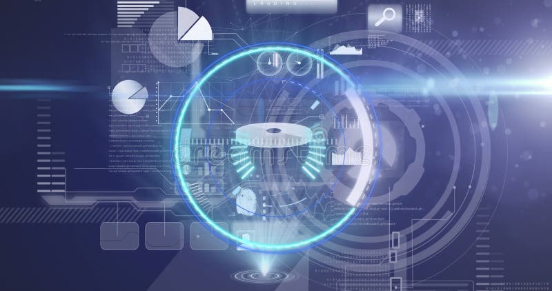 Image of Processing Circle on Scientific Graph and Data Stock ...