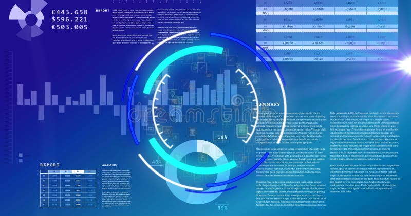 Image of Processing Circle on Scientific Graph and Data Stock ...