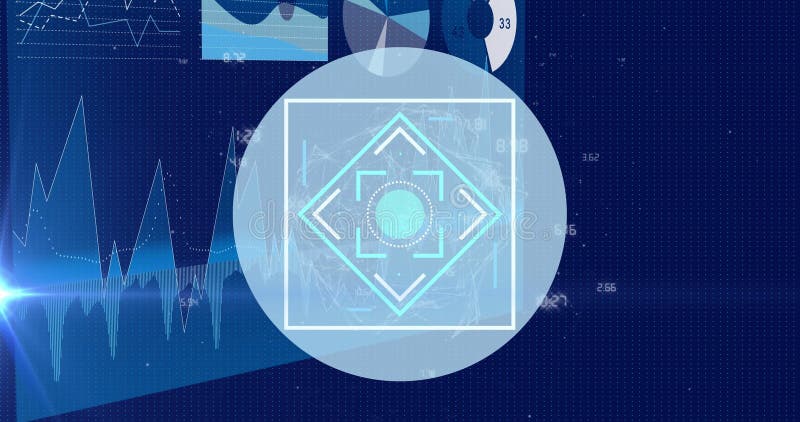 Image of Processing Circle on Scientific Graph and Numbers Stock Photo ...