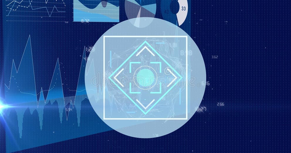 Image of Processing Circle on Scientific Graph and Numbers Stock Photo - Image of visualization ...