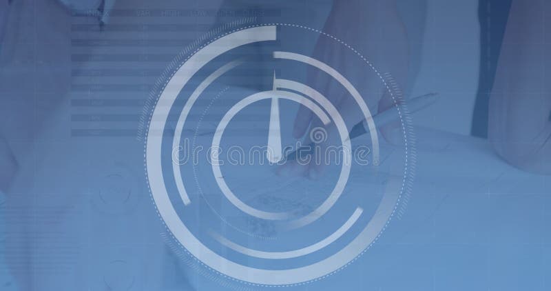 Image of Processing Circles and Binary Code Over Hands of Biracial Man ...